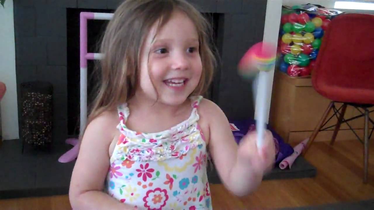 Cute Girl Sings ABC Song with Lollipop Drum - YouTube