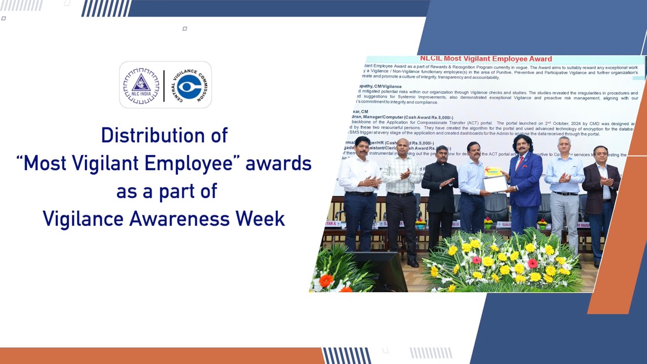 Distribution of “Most Vigilant Employee” awards as a part of Vigilance ...