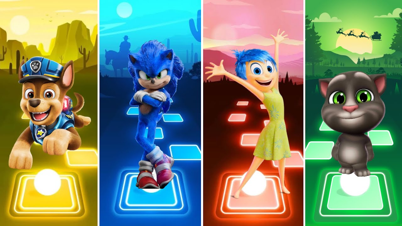 Paw Patrol vs Sonic vs Inside out 2 vs Talking Tom in Tiles Hop ...