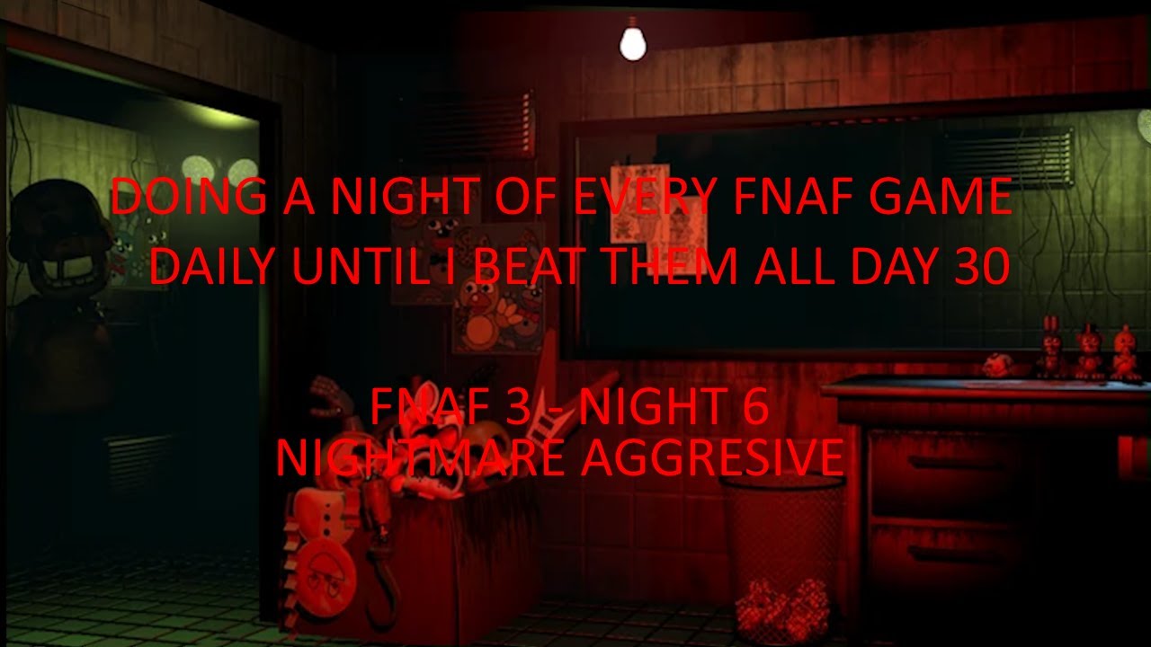 Doing one night of every FNAF game daily until I beat them all | FNAF 3 ...