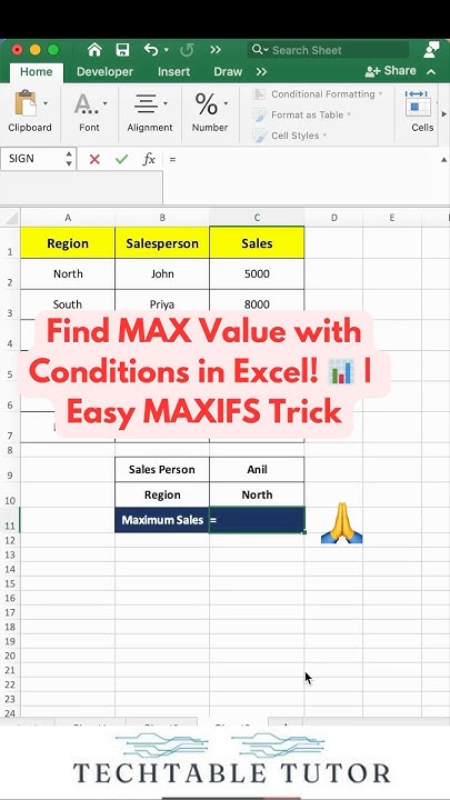 How to Use MAXIFS in Excel to Find Max Value with Multiple Criteria! #excel #excelshorts - YouTube