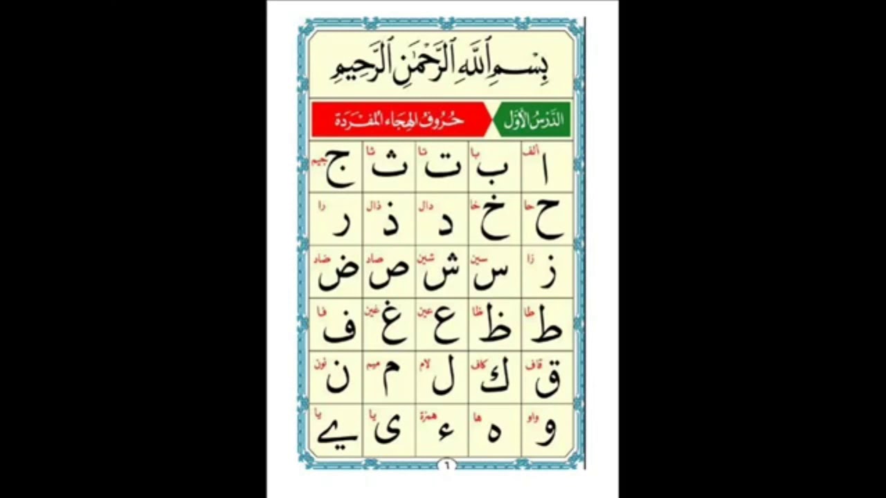 Qaidah Noorania lesson 1 - YouTube