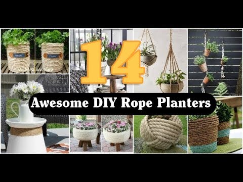 14 Awesome DIY Rope Planters - YouTube