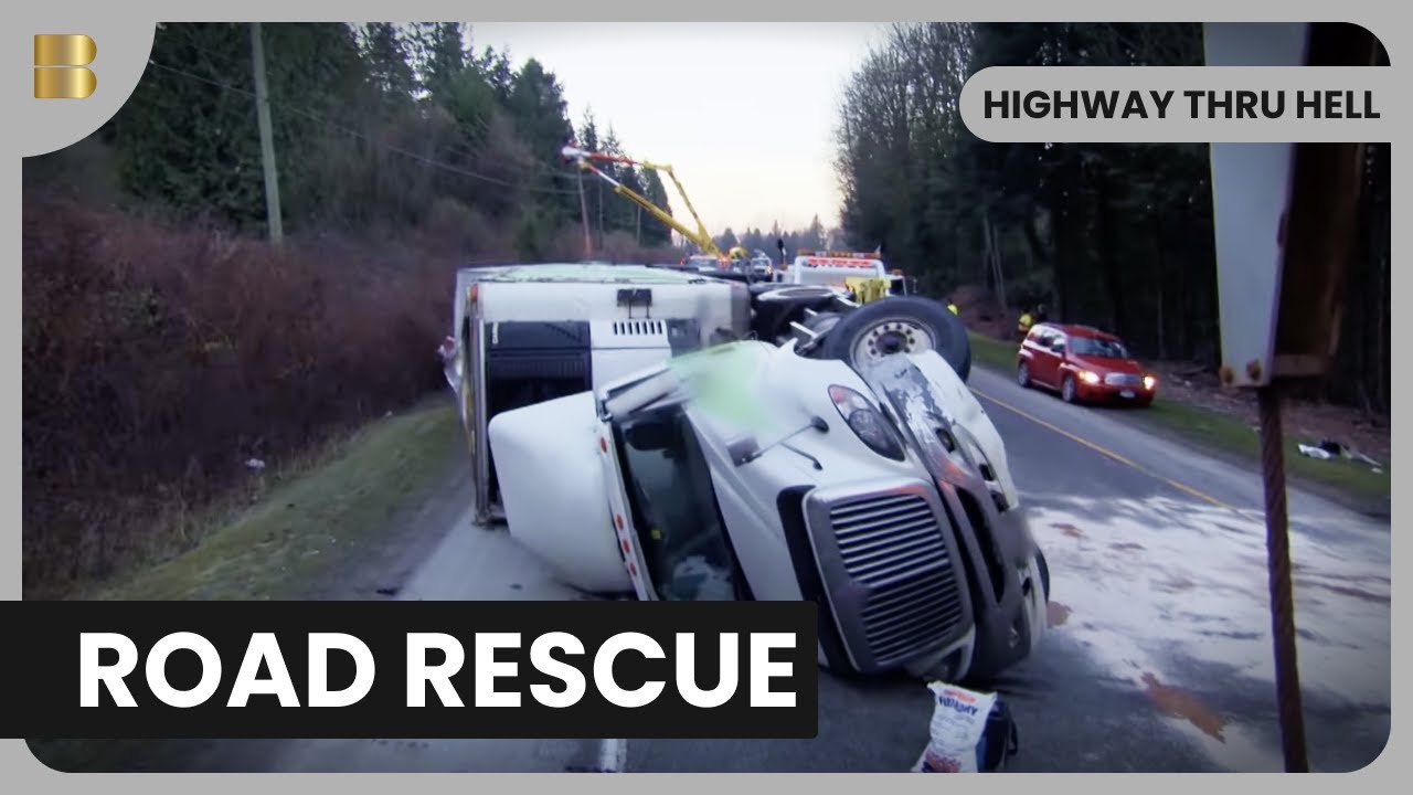 Trailer Flip & Snow Rescue - Highway Thru Hell - S04 EP09 - Reality ...