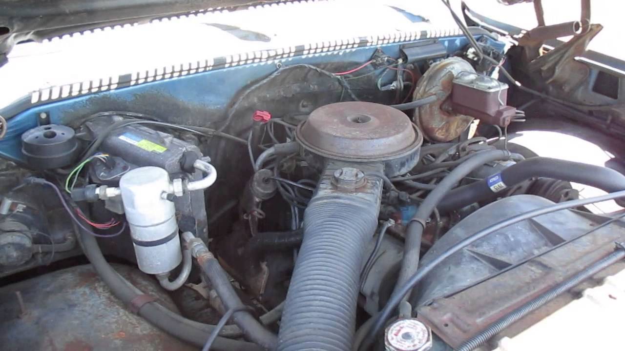 1980 Blue GMC Truck Engine - YouTube