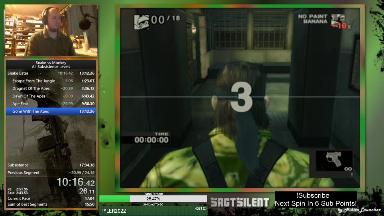 MGS3 - Snake Vs Monkey - All Subsistance Levels (NTSC) - 1/31/20 - 16: ...