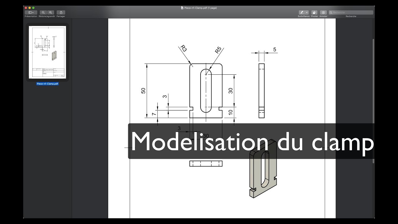 Modélisation d'un clamp latéral sous OnShape - YouTube