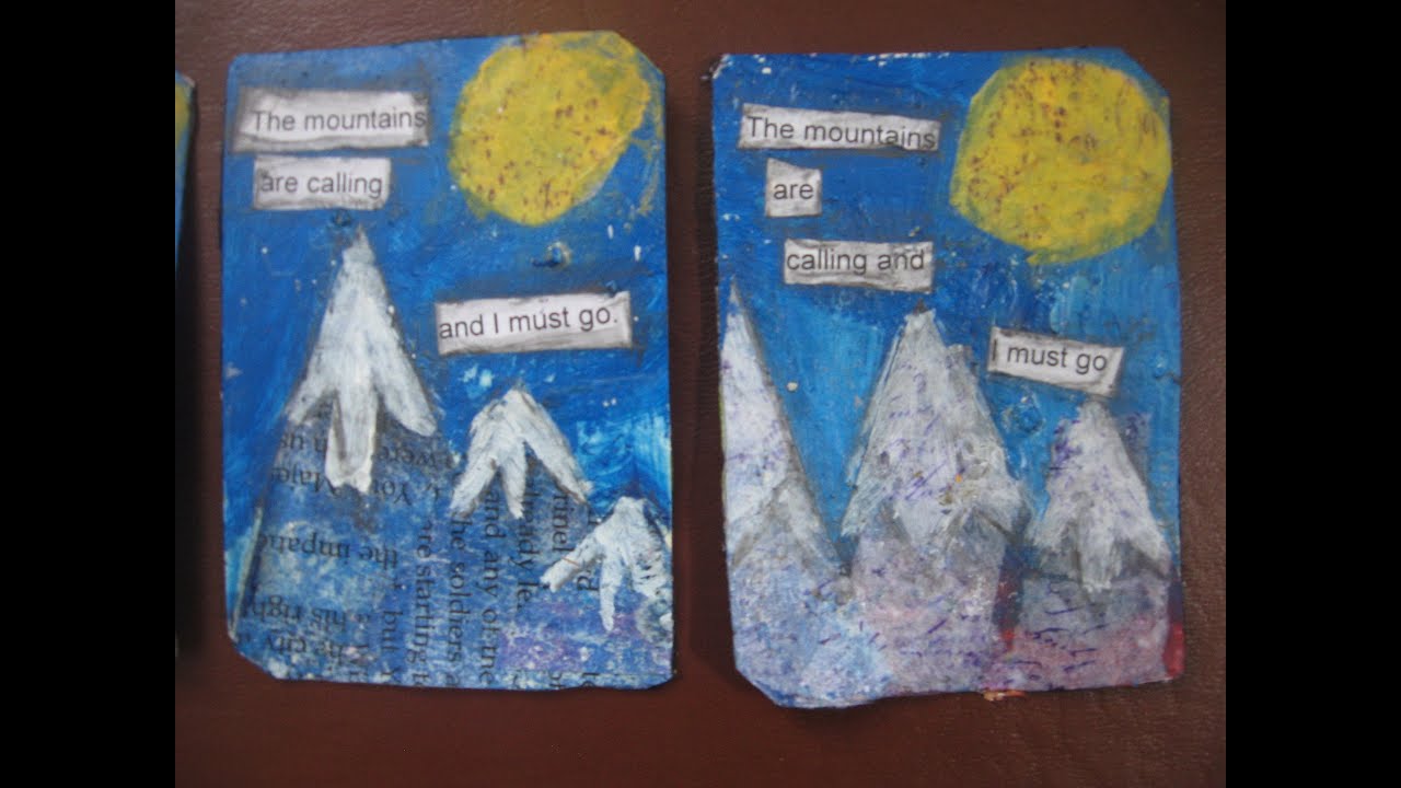 How to make Artist trading cards - Mixed Media Mountains/ATC's cards ...