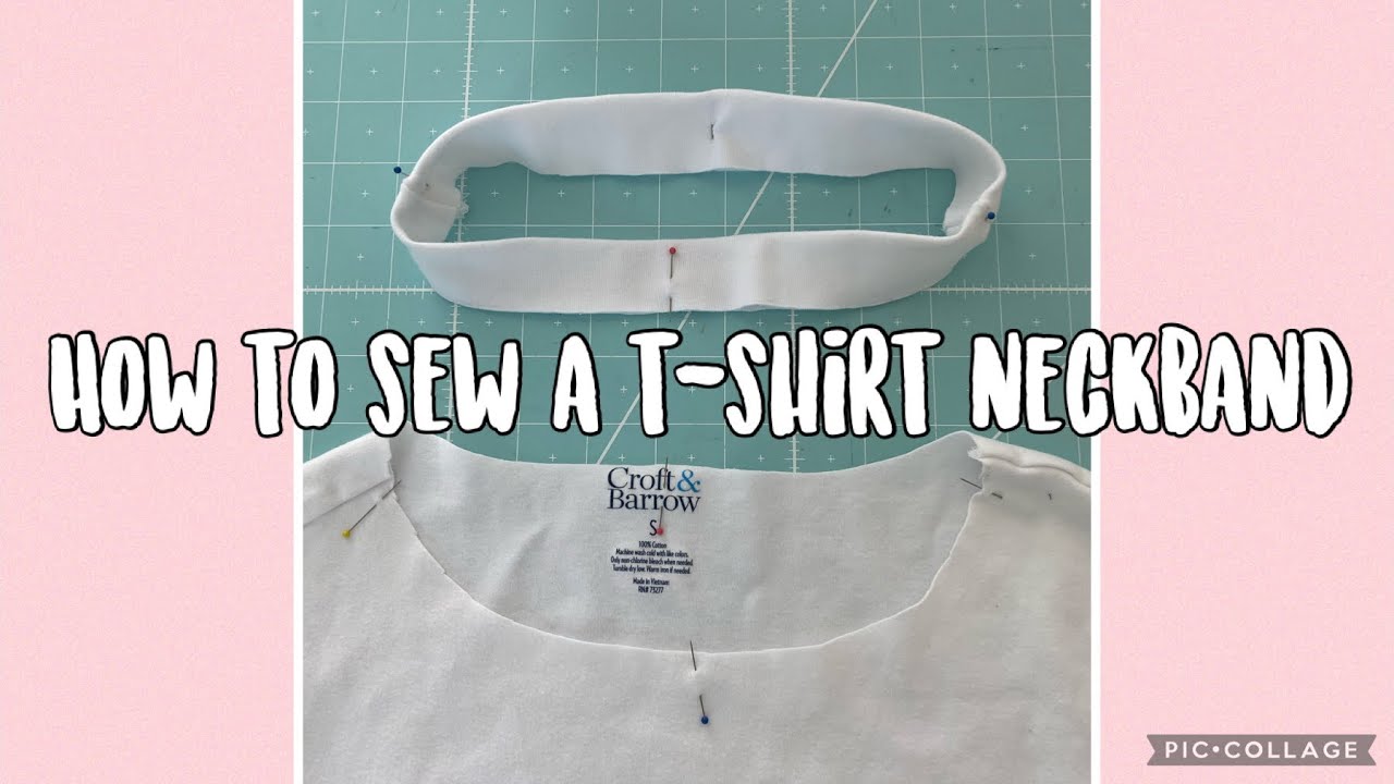 How to sew a stretchy knit neckband - YouTube