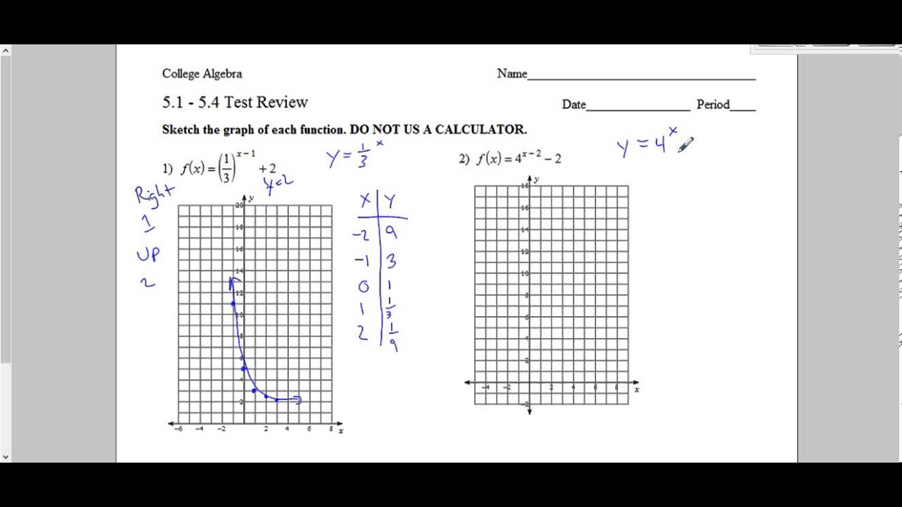 College Algebra Ch 5.1- 5.4 Test Review #1-3 - YouTube