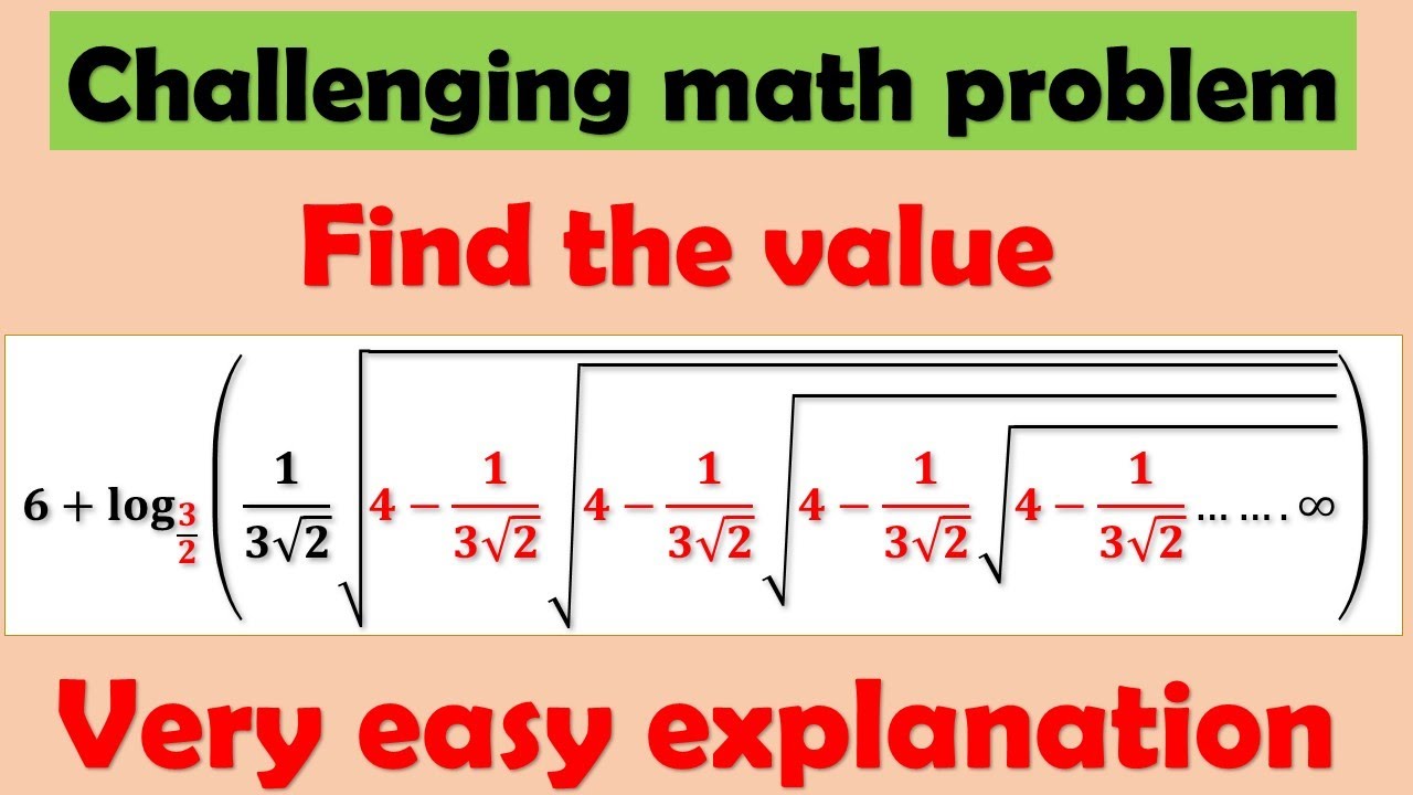 Find the value || challenging math problem || nice logarithmic equation ...