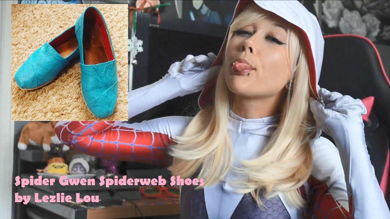Spider Gwen Spiderweb Shoes Tutorial - YouTube