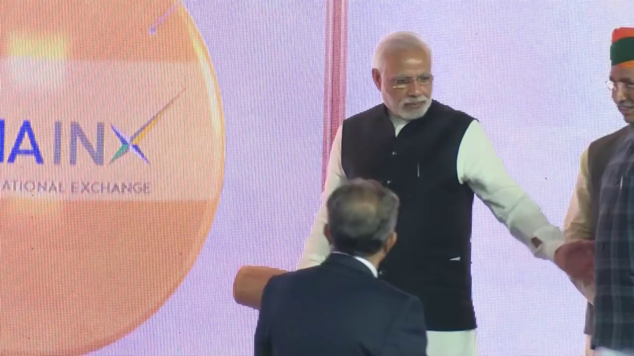 Hon'ble Prime Minister, Shri Narendra Modi ringing the gong during the ...