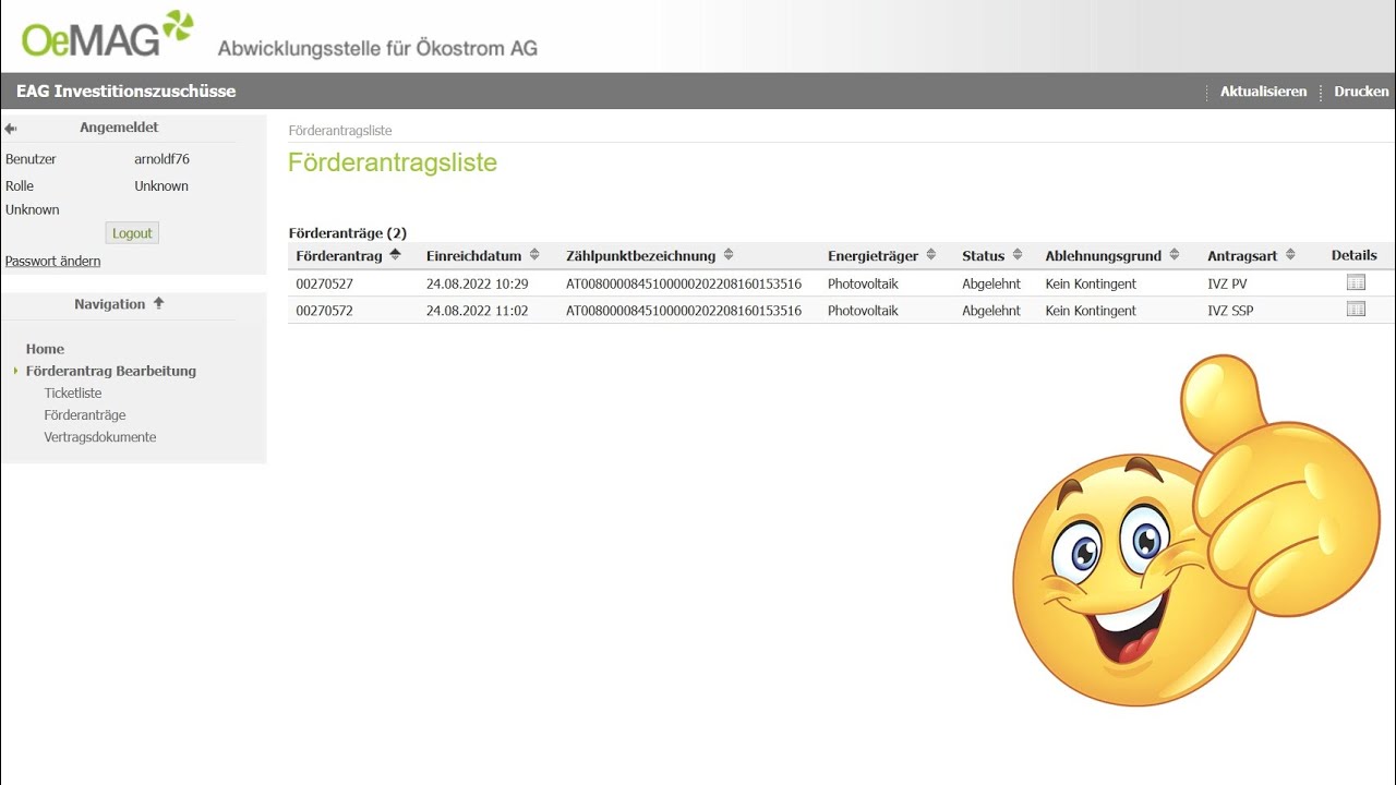 Die Vervollständigung unseres Antrages auf Investitionszuschuss bei der ...
