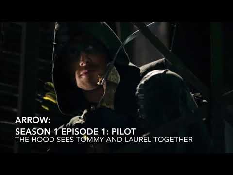 Arrow: Season 1 Episode 1: Pilot: The Hood Sees Tommy And Laurel Together