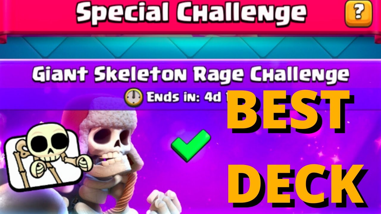 BEST DECK for Giant Skeleton Rage Challenge - CLASH ROYALE - YouTube