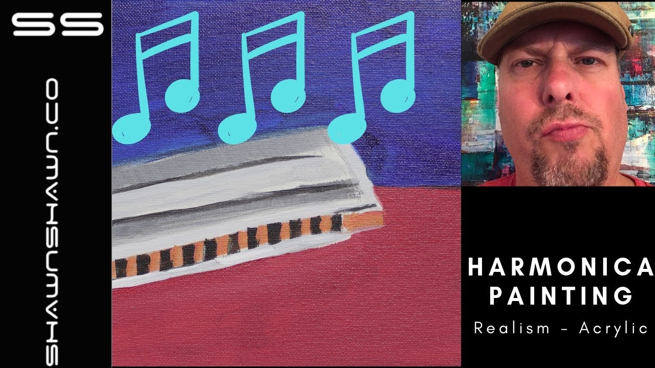 How to paint a harmonica in acrylic - YouTube