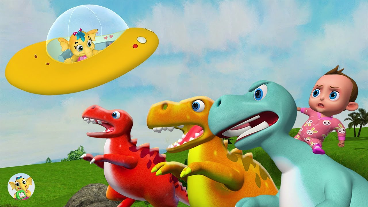 T-rex Dinosaur Chase Little Kid | Run Baby! It's Time to Escape! + More ...
