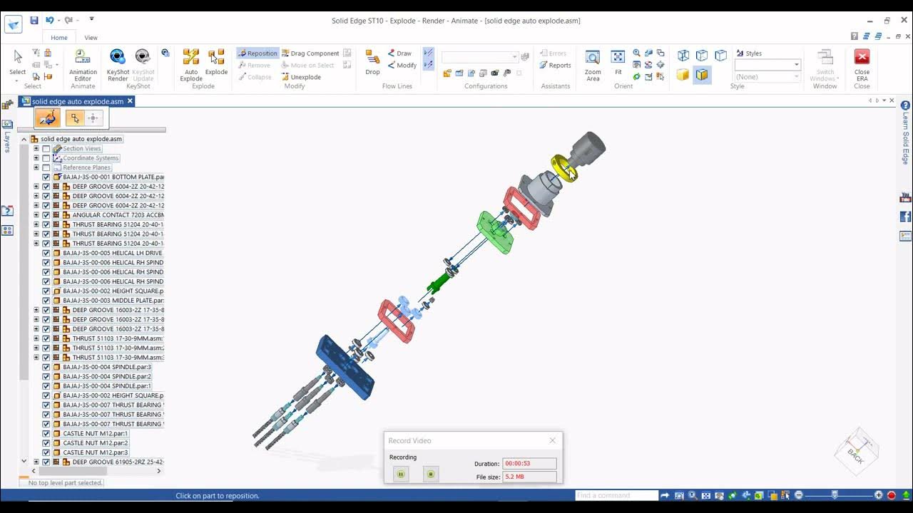 #70 Auto exploded view solid edge assembly| explode in solid edge| How to auto explode in solid ...