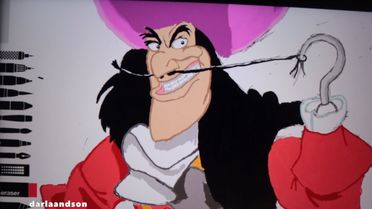 Captain Hook Digital Speed Drawing - YouTube