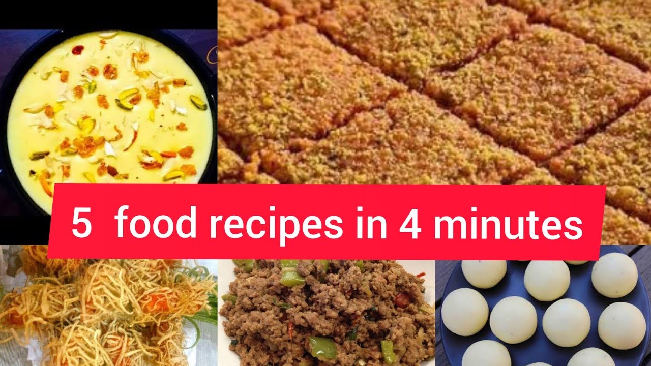 5 food recipes in 4 minutes|yummy recipes|mouthwatering recipies - YouTube