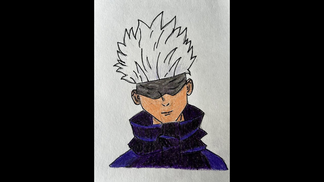 How to Draw GOJO SATORU | Step by Step Anime Drawing Tutorial | Very ...