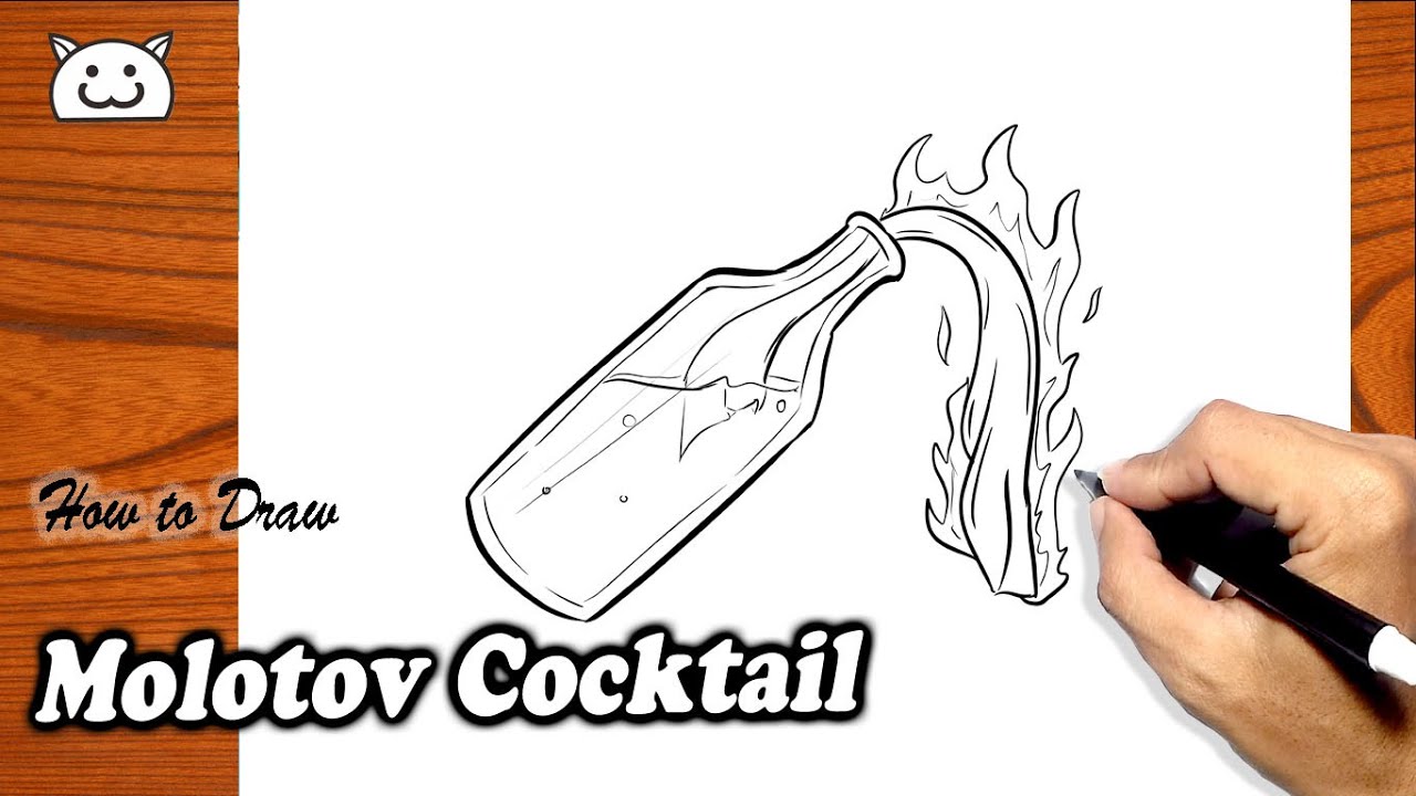 How to Draw Molotov Cocktail - YouTube
