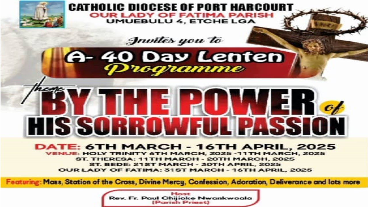 our Lady of Fatima Catholic Church Umuebule 4 40 days lent program ...