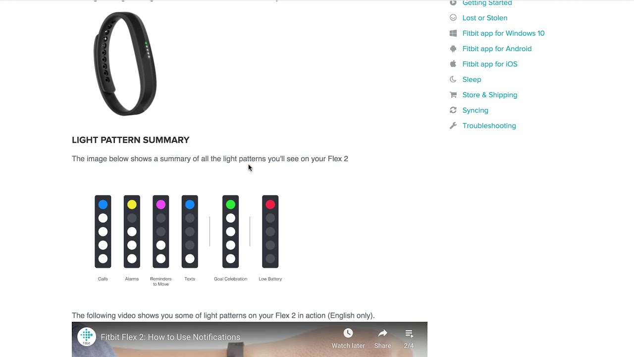 What are FITBIT flex lights meanings? - YouTube