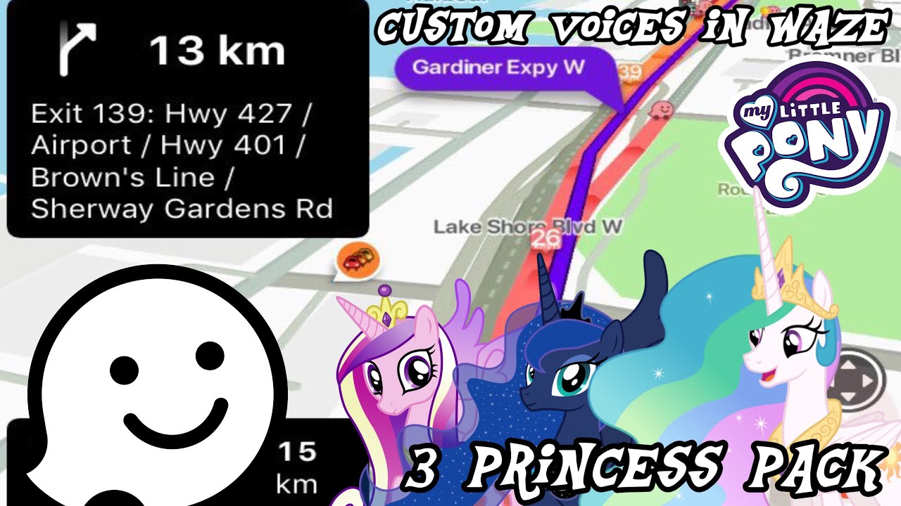Waze Navigation MLP Custom Voice Demonstration: 3 Princess Pack - YouTube