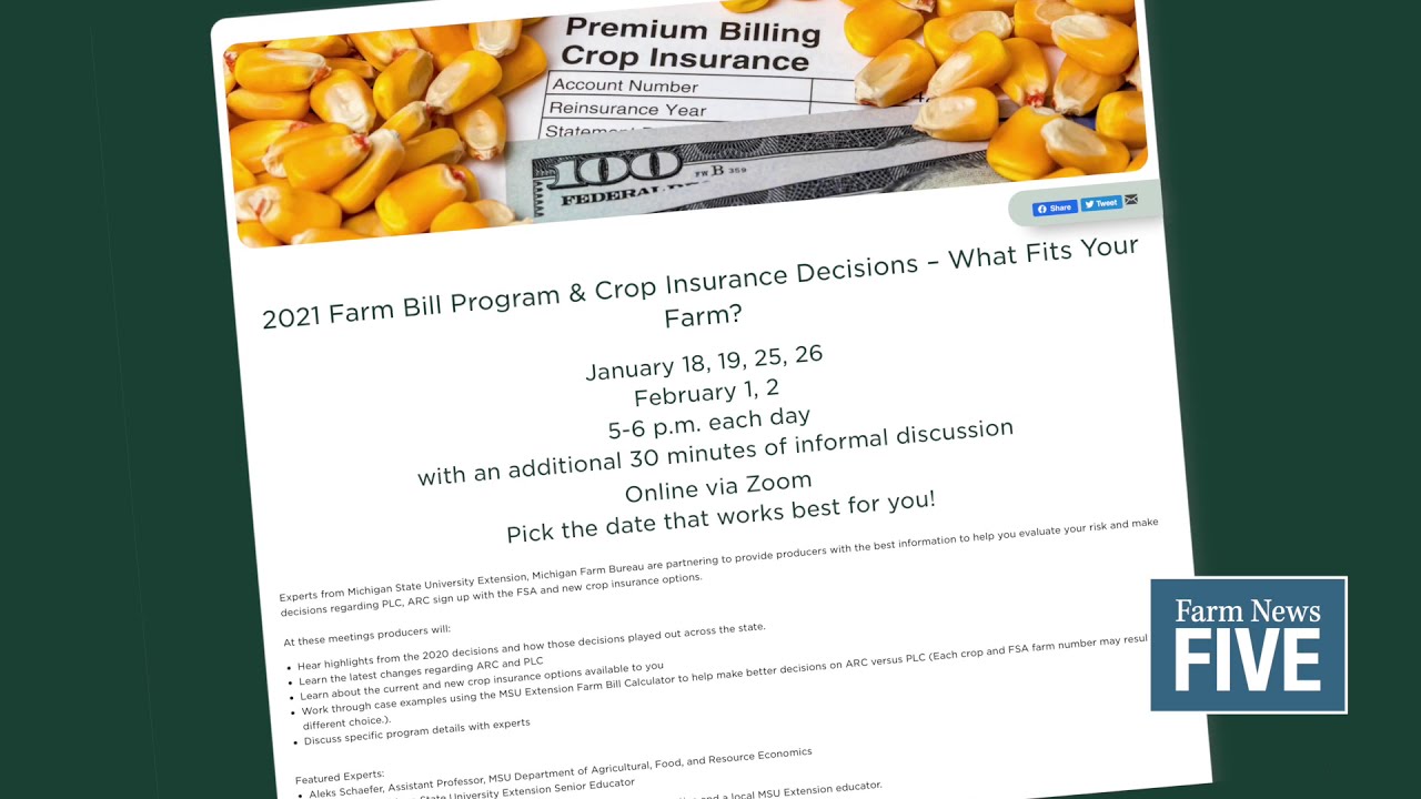 Farm Bill & Crop Insurance – What Fits Your Farm? - YouTube