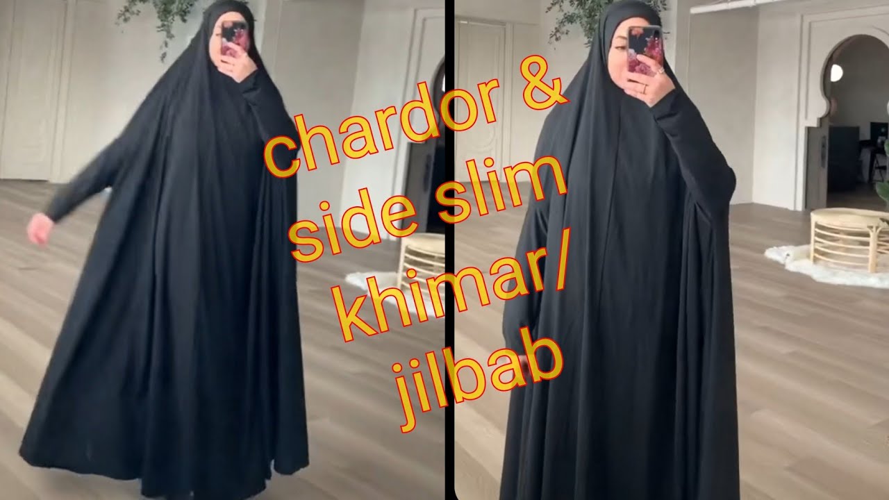 Chardor khimar/Side slim khimar/khimar/hijab/cutting/stitching - YouTube