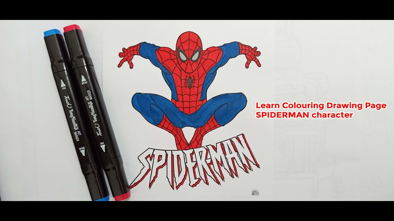 Lets Learn Colouring with Colour markers | Learn colouring Spiderman ...