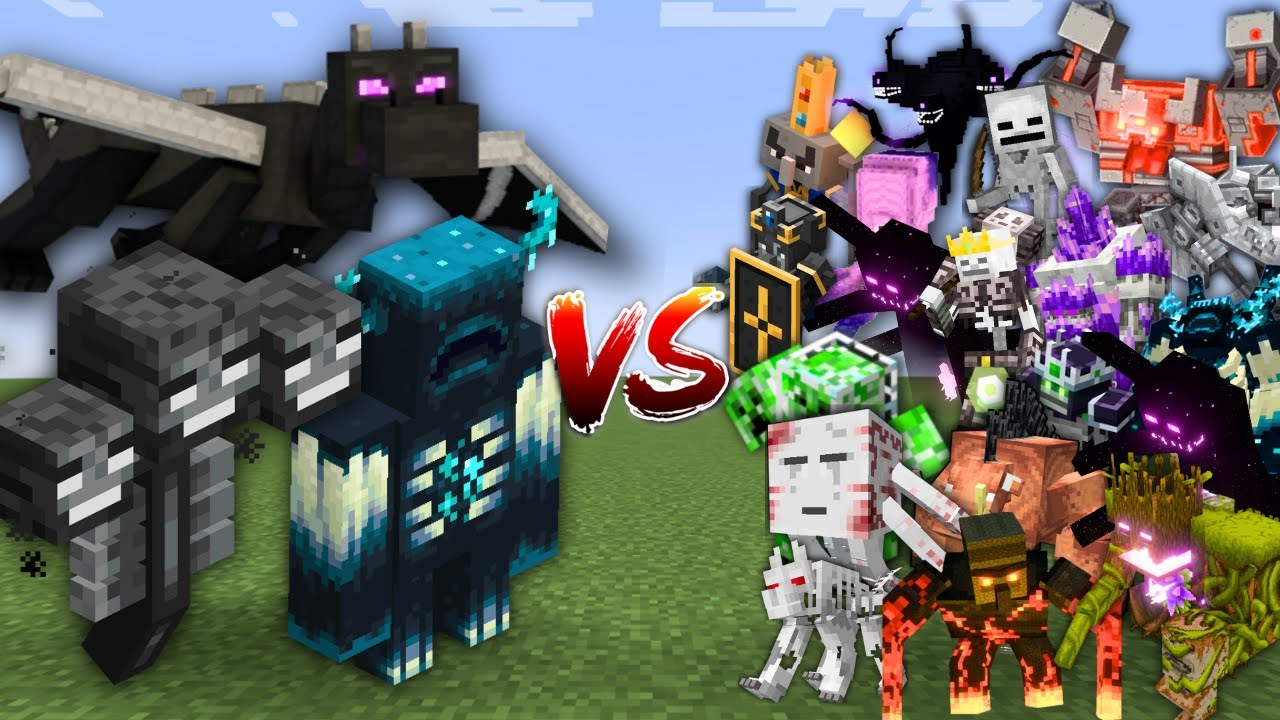MINECRAFT BOSSES vs ALL BOSSES in Minecraft Mob Battle - YouTube