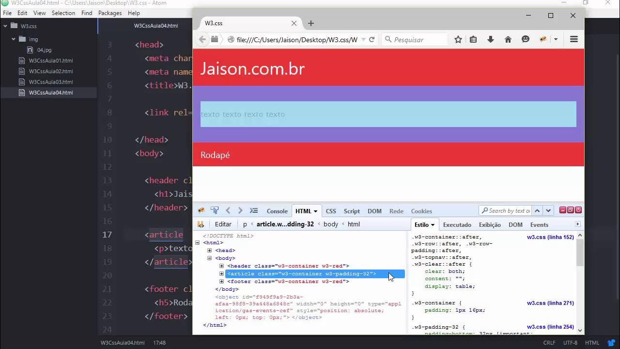 Framework W3.Css - Curso Completo - Parte 04 - entendendo containers e suas propriedades - YouTube