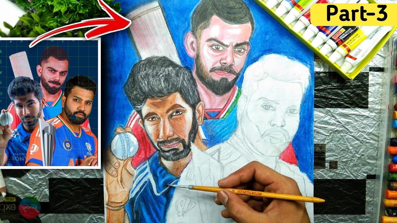 Jasprit bumrah Drawing | How To Draw Jasprit bumrah, Virat Kohli, Rohit ...