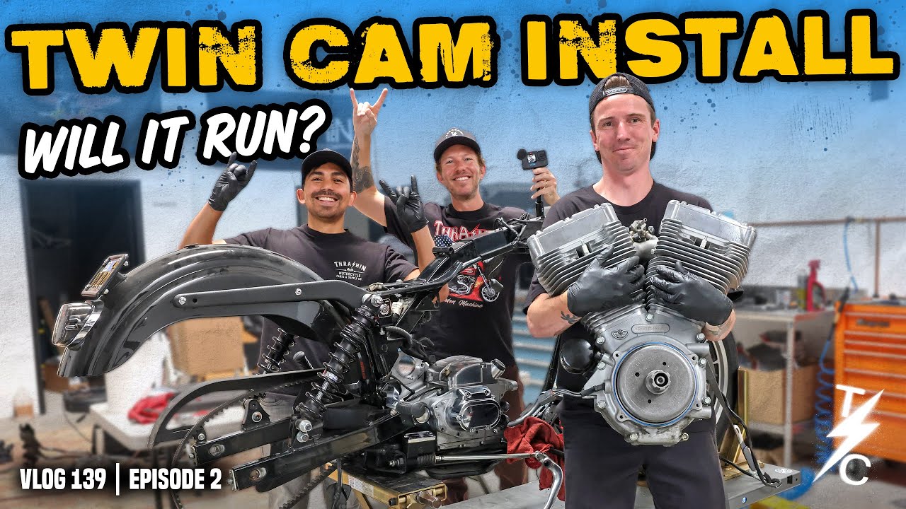 Installing A New Twin Cam Engine In A Dyna - Vlog 139 - YouTube