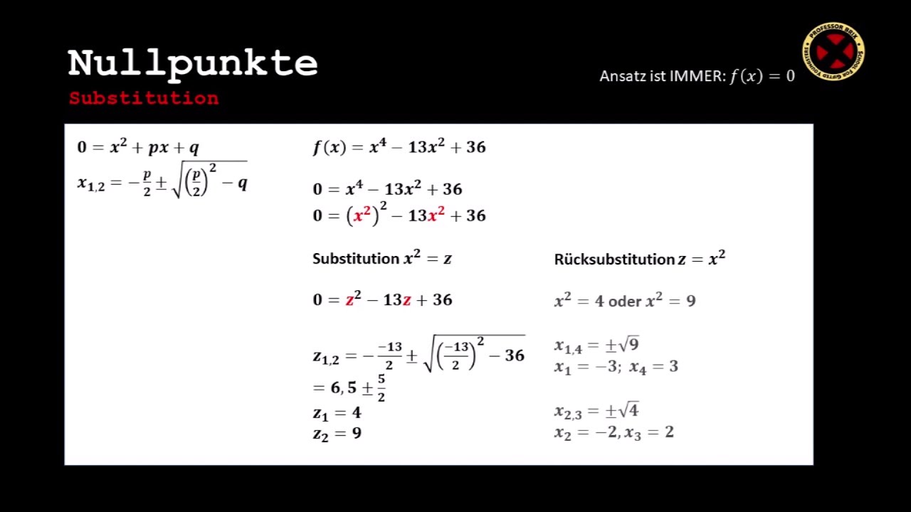 Lernvideo Nullpunkte - YouTube