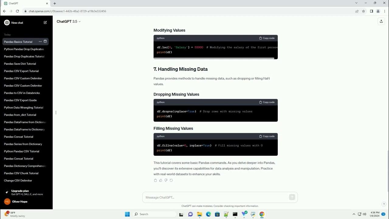 python pandas basic commands - YouTube