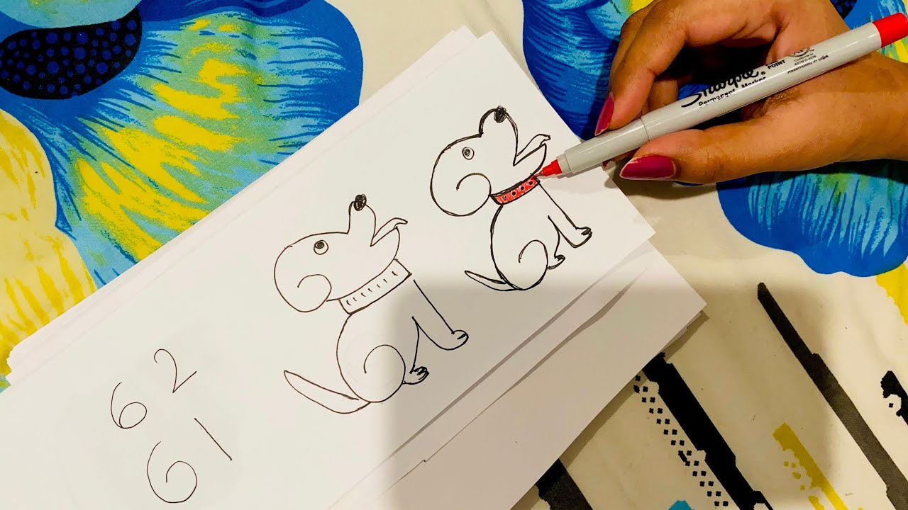 How To Draw A Dog Step By Step with number 6261 - Dog Drawing Easy ...