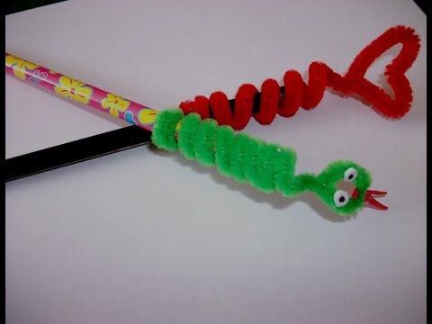 How to make a pipe cleaner pencil topping.DIY craft tutorial video ...