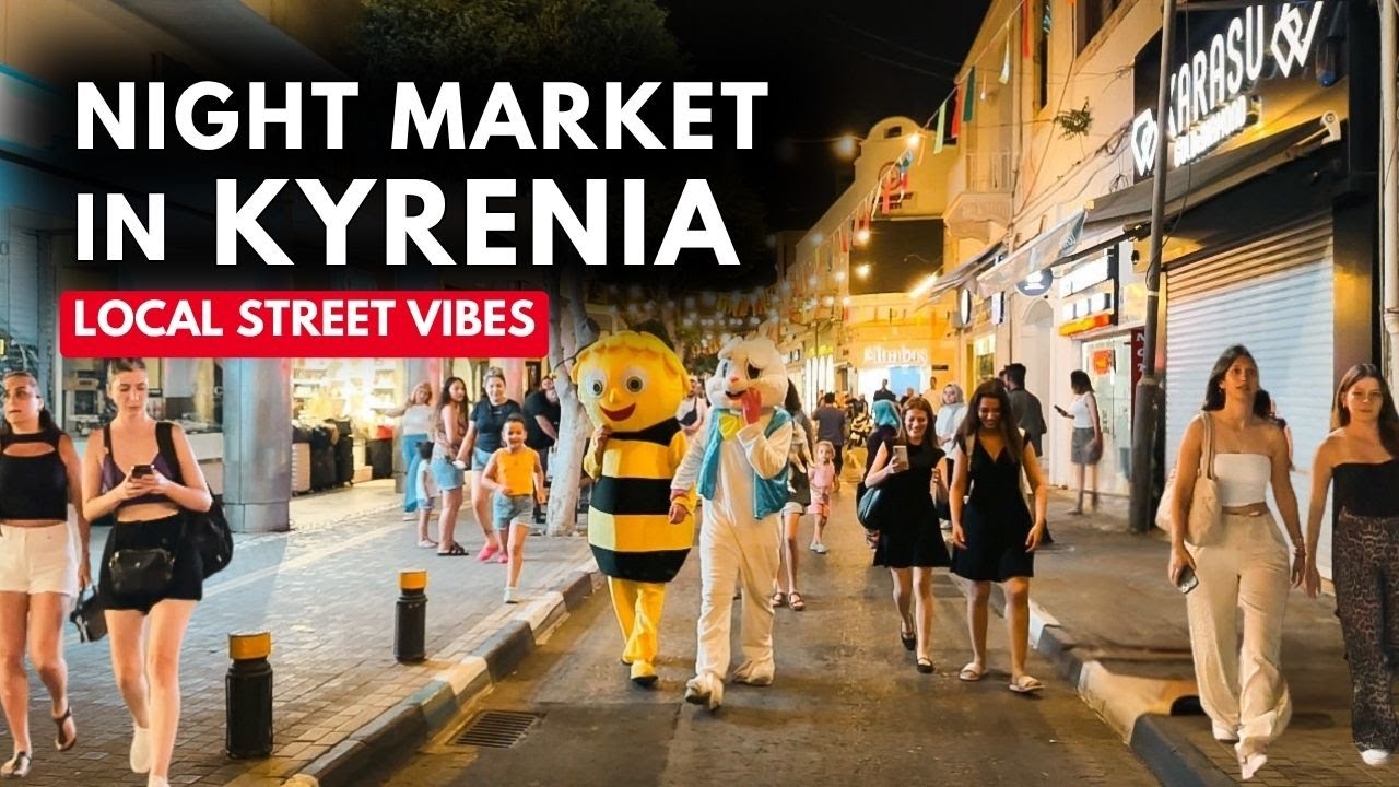 Night Walk in Kyrenia, Northern Cyprus | Street Market, Music & Local ...