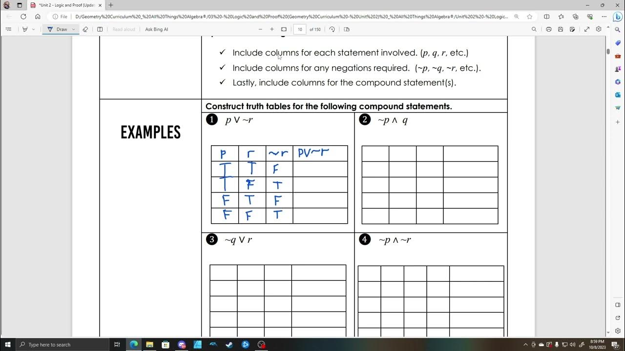 Lesson 2-3: Truth Tables - YouTube