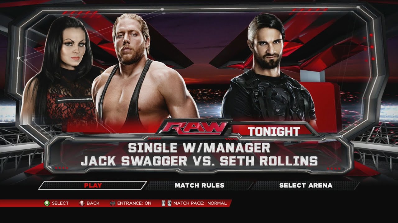 WWE 2K14: Jack Swagger w/ Aksana vs Seth Rollins - YouTube