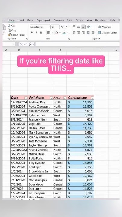 other formula to filtering data #excel #exceltips #exceltricks - YouTube