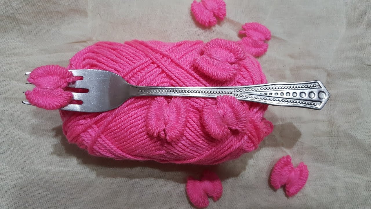 Hand Embroidery Making Hack Trick With Wool Flower Hand Work Stitch ...