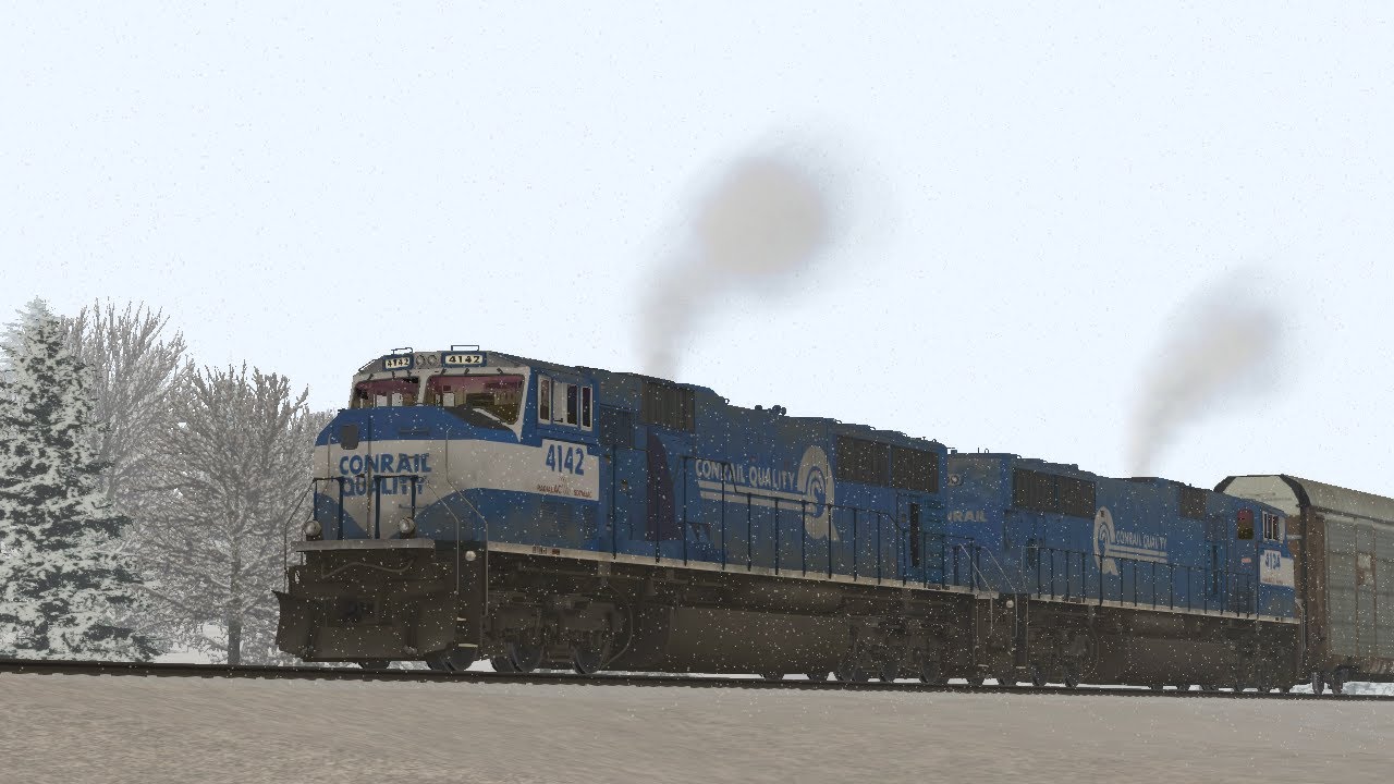 Conrail SD70MAC`s 4134 and 4142 - YouTube