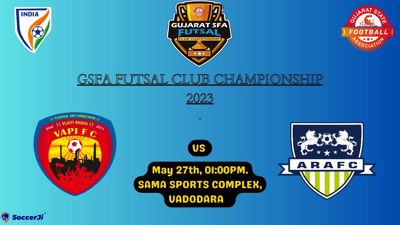 GSFA Futsal Club Championship Women's 2023 | Vapi FC vs ARA FC- Match 03 | LIVE - YouTube