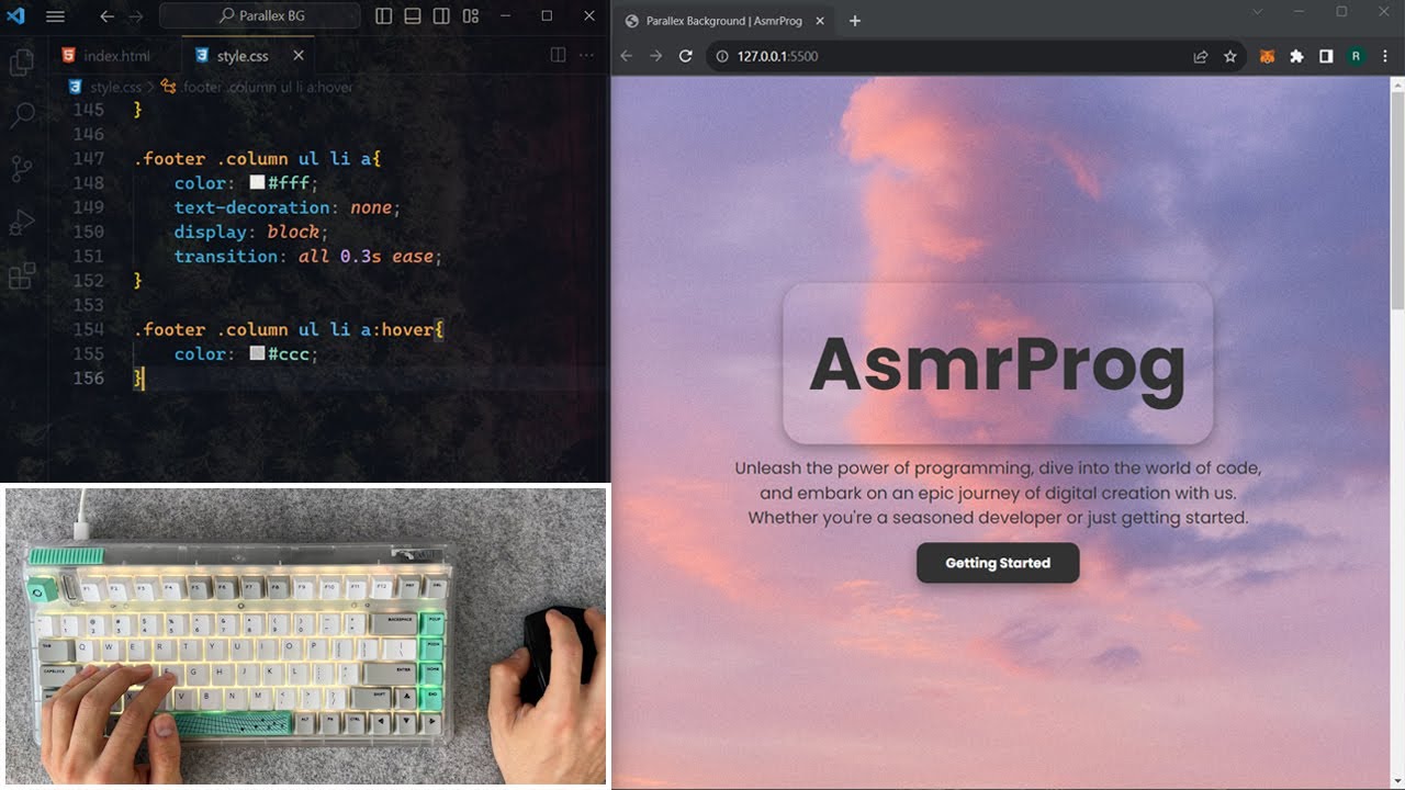 Asmr Programming Parallax Scrolling Website No Talking Youtube 9877