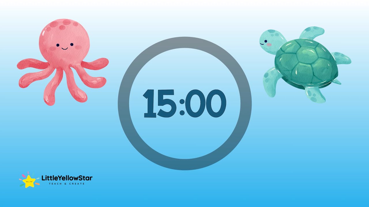 15 Minutes Countdown Timer For Kids With Calming Music | Ocean Calm ...
